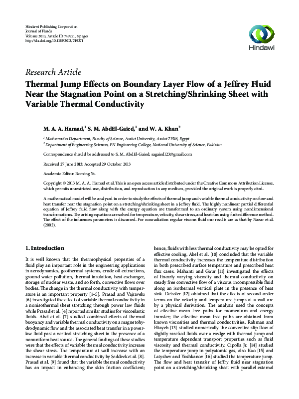 (PDF) Thermal Jump Effects on Boundary Layer Flow of a Jeffrey Fluid ...