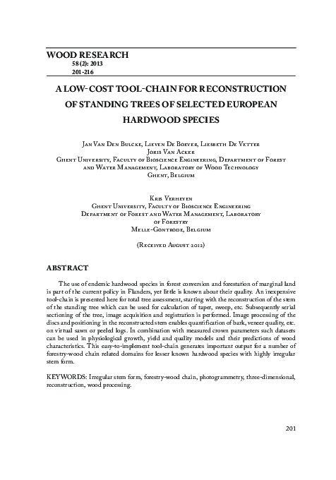 (PDF) A Low-Cost Tool-Chain for Reconstruction of Standing Trees of Selected European Hardwood ...