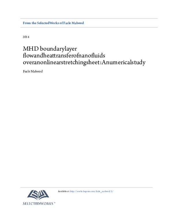 (PDF) MHD boundary layer flow and heat transfer of nanofluids over a nonlinear stretching sheet ...
