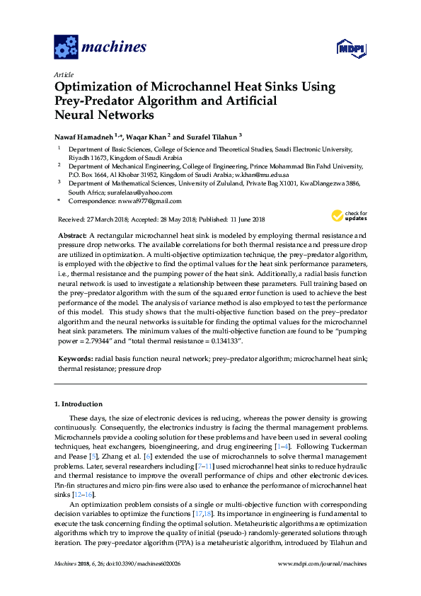 (PDF) Optimization of microchannel heat sinks using entropy generation minimization method