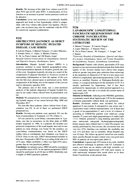 (PDF) Laparoscopic longitudinal pancreaticojejunostomy for chronic pancreatitis: Systematic ...