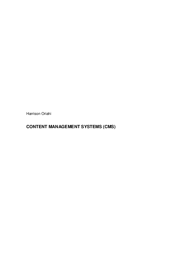 (PDF) Content management systems (CMS)