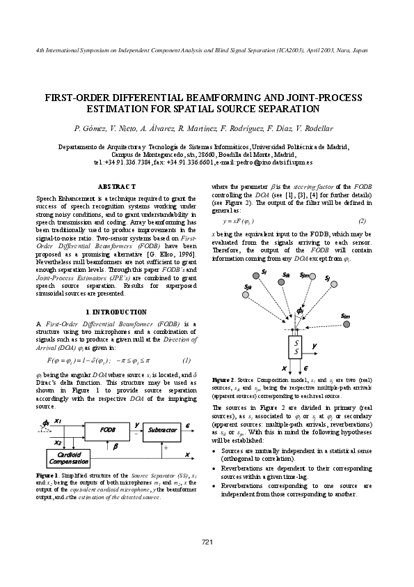 (PDF) First-Order Differential Beamforming and Joint-Process Estimation for Spatial Source ...