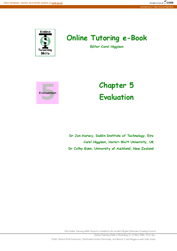 (PDF) Chapter 5: Evaluation (PDF) Chapter 5: Evaluation