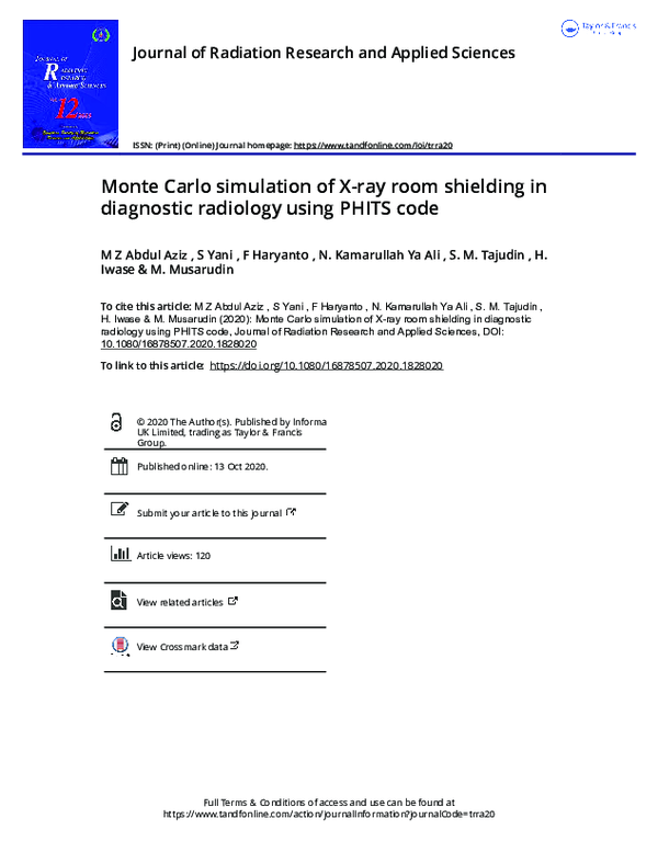 (PDF) Monte Carlo simulation of X-ray room shielding in diagnostic ...