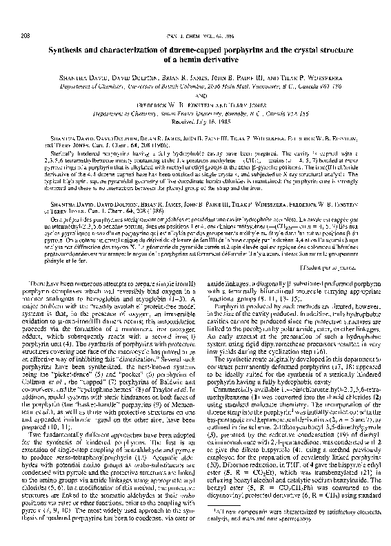 (PDF) Synthesis and characterization of durene-capped porphyrins and ...