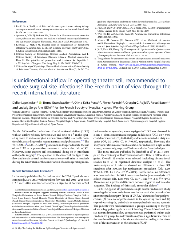 (PDF) Is unidirectional airflow in operating theater still recommended ...