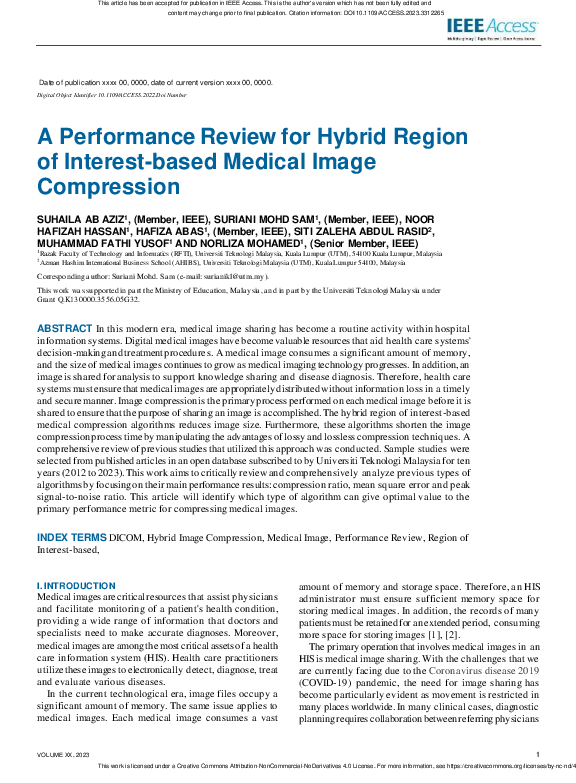 (PDF) A Performance Review for Hybrid Region of Interest-based Medical ...