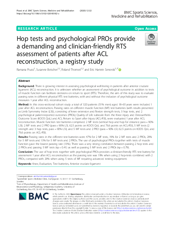 (PDF) Hop tests and psychological PROs provide a demanding and ...