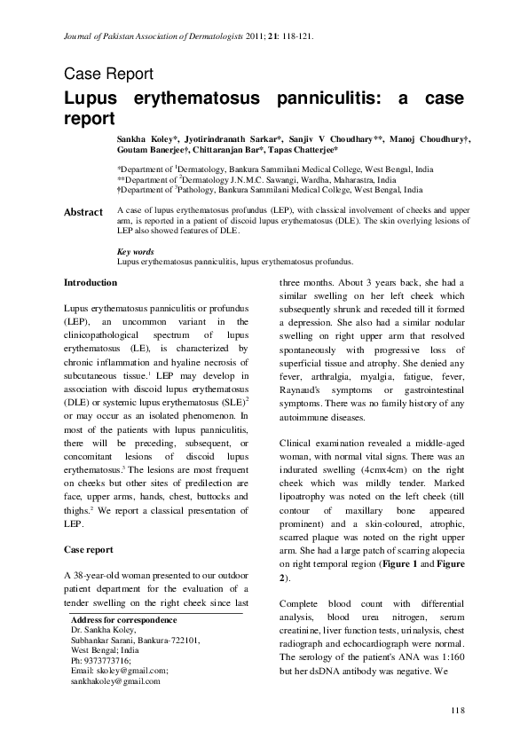(PDF) Lupus erythematosus panniculitis: a case report