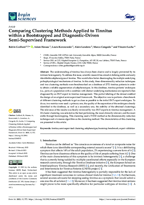 (PDF) Comparing Clustering Methods Applied to Tinnitus within a Bootstrapped and Diagnostic ...