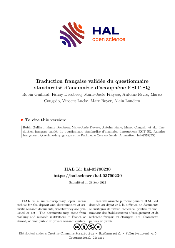 (PDF) A french validated version of the European School for ...