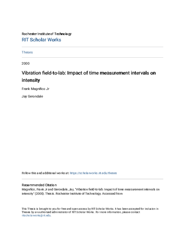 (PDF) Vibration field-to-lab: Impact of time measurement intervals on ...