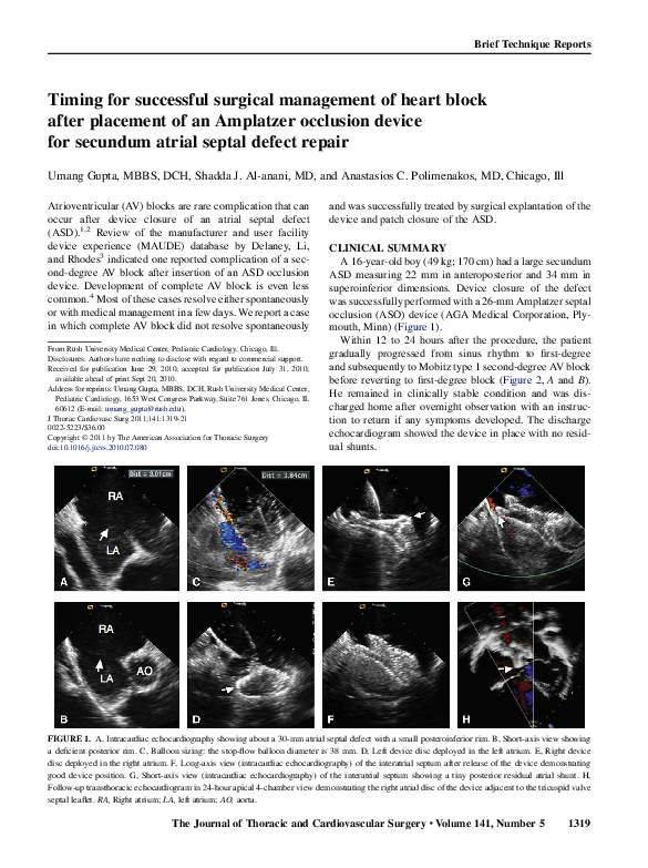 (PDF) Timing for successful surgical management of heart block after ...