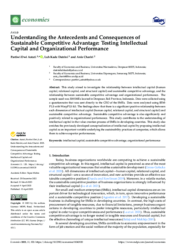 (PDF) Understanding the Antecedents and Consequences of Sustainable Competitive Advantage ...