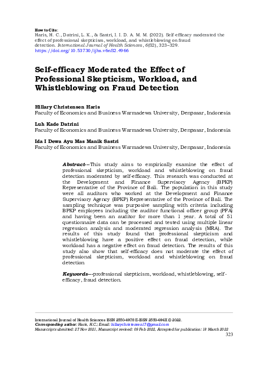(PDF) Self-efficacy moderated the effect of professional skepticism ...