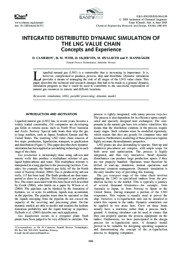 (PDF) Integrated Distributed Dynamic Simulation of the LNG Value Chain