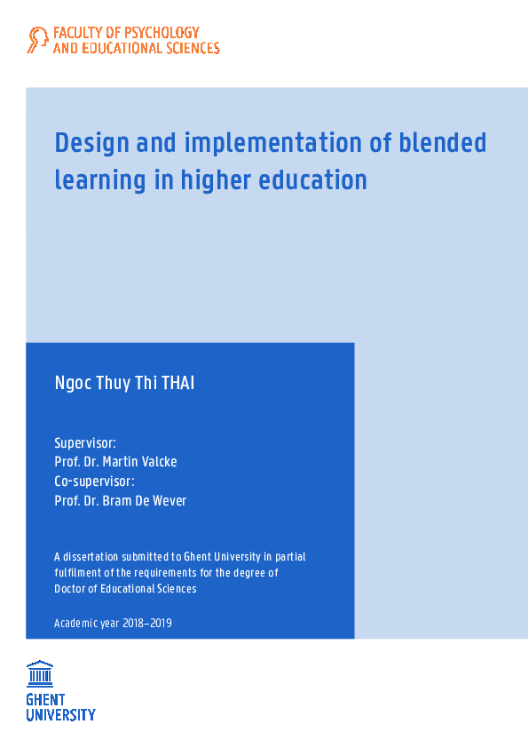(PDF) Design and implementation of blended learning in higher education