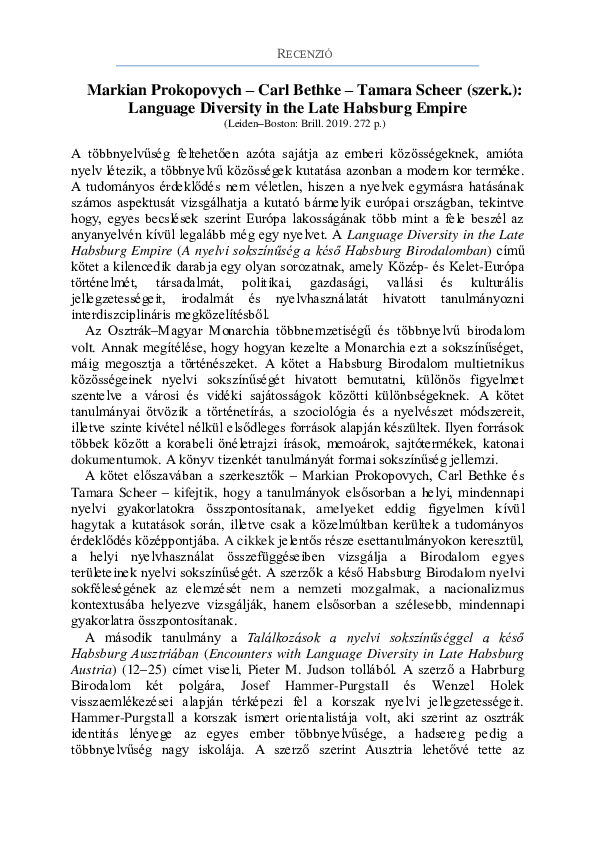 (PDF) Markian Prokopovych – Carl Bethke – Tamara Scheer (szerk ...