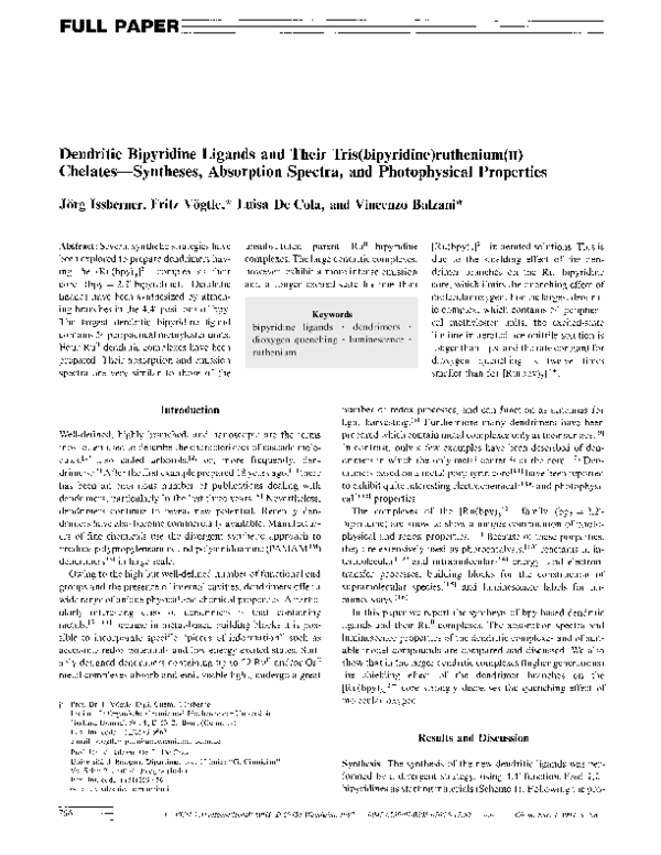 (PDF) Dendritic Bipyridine Ligands and Their Tris(Bipyridine)Ruthenium ...