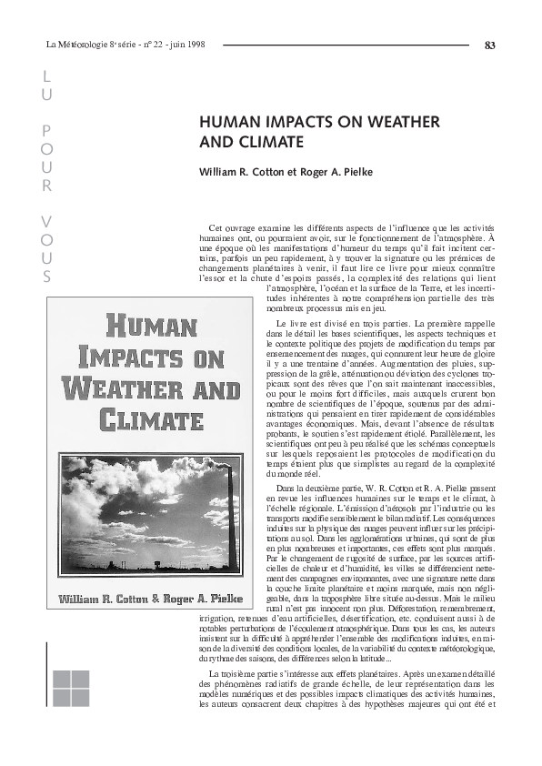 (PDF) Human impacts on weather and climate