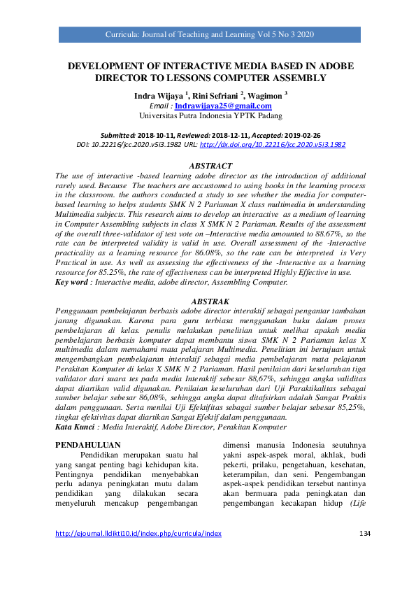 (PDF) Pengembangan Media Pembelajaran CD Interaktif Berbasis Adobe Director Pada Mata Pelajaran ...