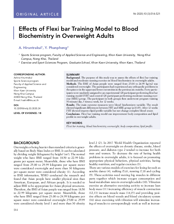 (PDF) Effects of Flexi bar Training Model to Blood Biochemistry in ...