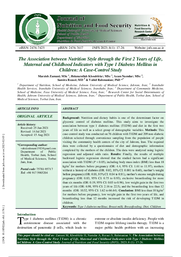 (PDF) The Association between Nutrition Style through the First 2 Years ...