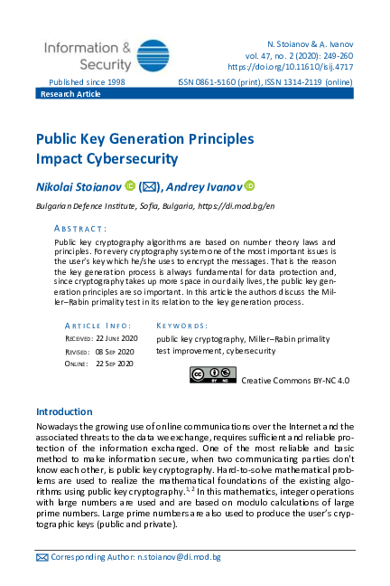 (PDF) Public Key Generation Principles Impact Cybersecurity
