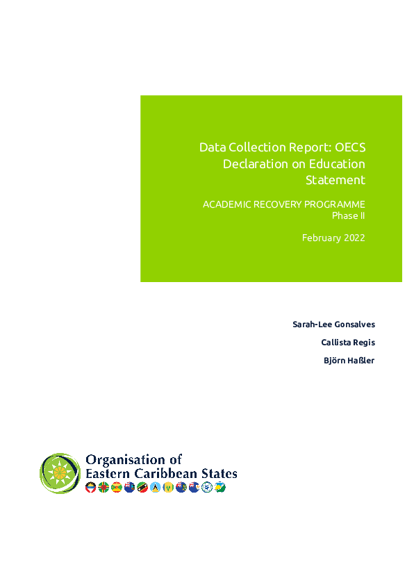 (PDF) Data Collection Report: OECS Declaration on Education Statement