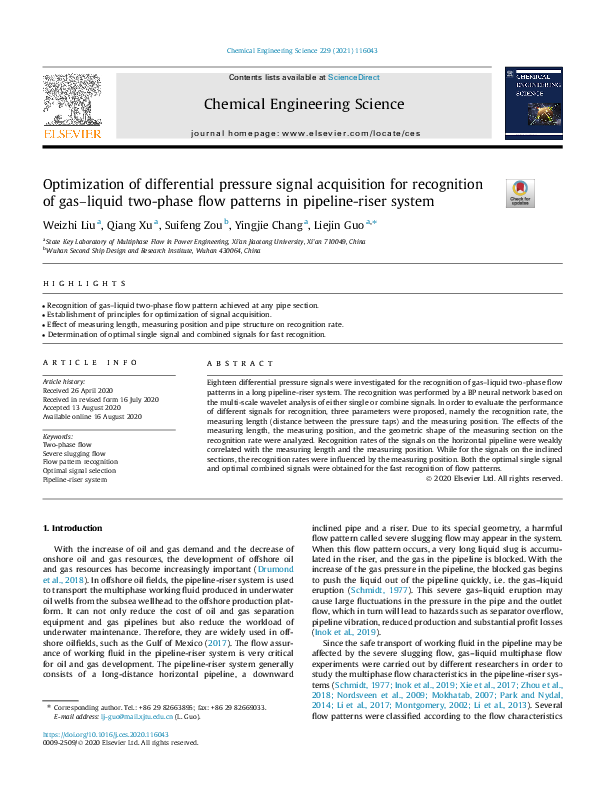 (PDF) Optimization of differential pressure signal acquisition for recognition of gas–liquid two ...