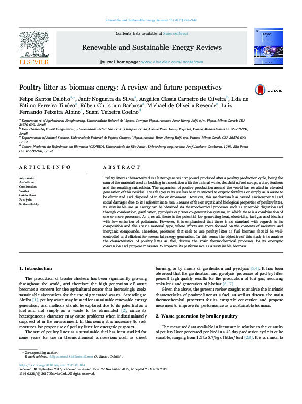 (PDF) Poultry litter as biomass energy: A review and future perspectives
