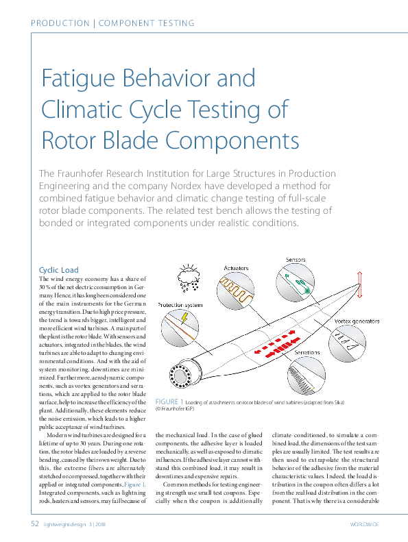 (PDF) Fatigue behavior and climatic cycle testing of rotor blade components