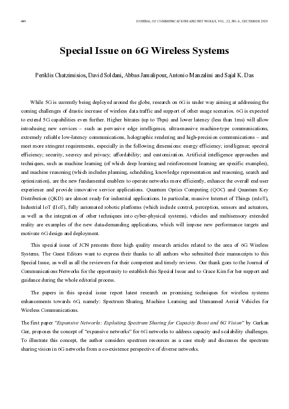 (PDF) Special issue on 6G wireless systems