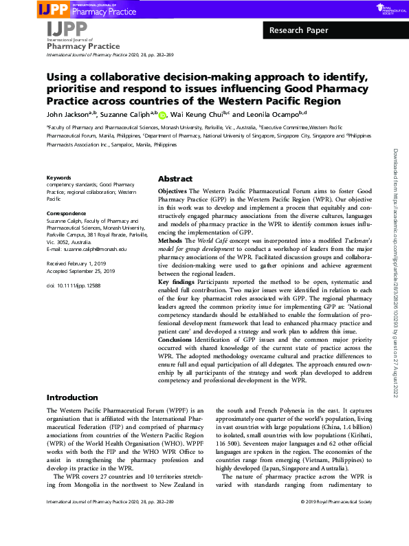 (PDF) Using a collaborative decision-making approach to identify ...