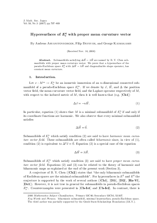 (PDF) Hypersurfaces of $E^4_8$ with proper mean curvature vector