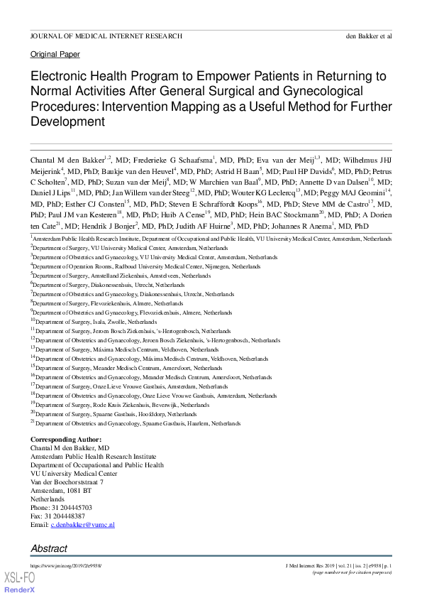 (PDF) Electronic Health Program to Empower Patients in Returning to ...