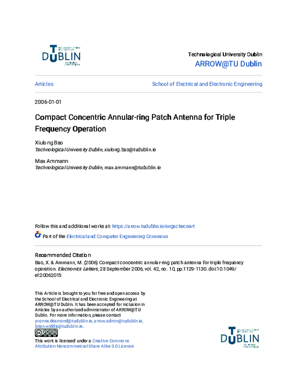 (PDF) Compact concentric annular-ring patch antenna for triple ...