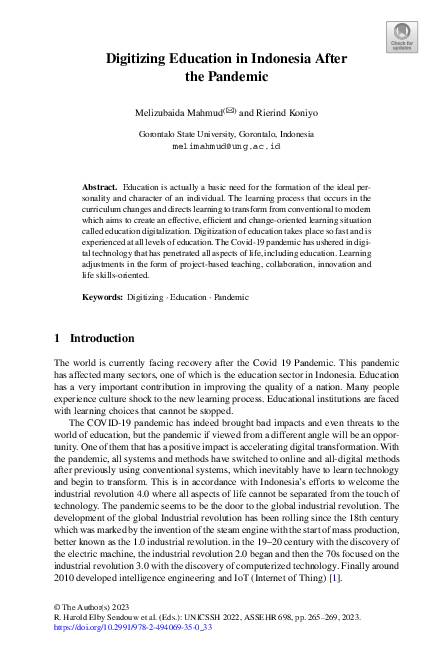 (PDF) Digitizing Education in Indonesia After the Pandemic