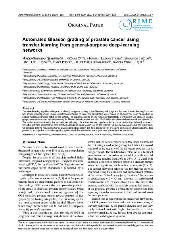 (PDF) Automated Gleason grading of prostate cancer using transfer learning from general-purpose ...