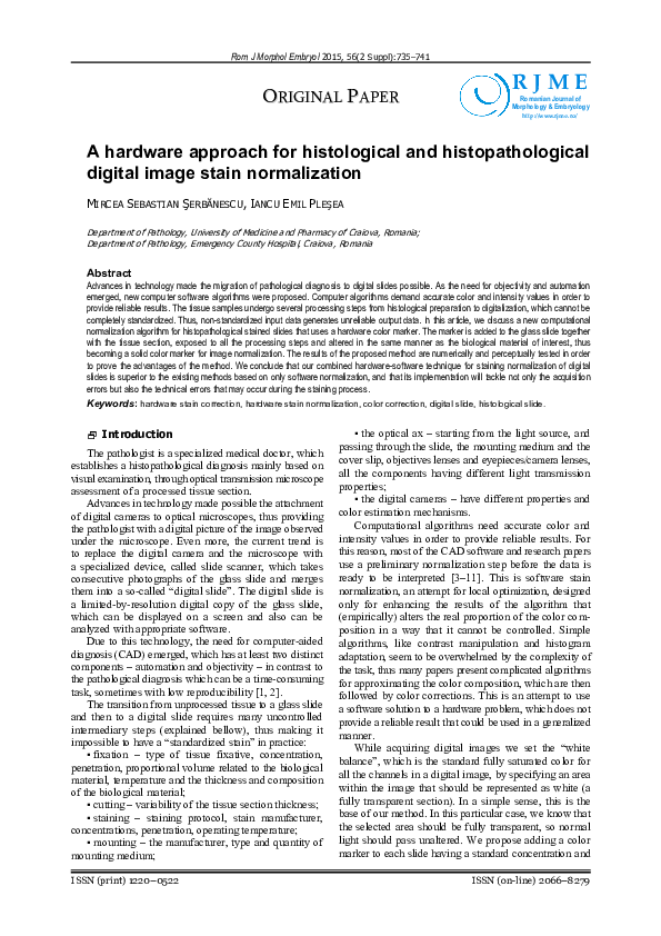 (PDF) A hardware approach for histological and histopathological ...