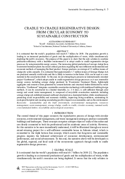 (PDF) Cradle to Cradle Regenerative Design: From Circular Economy to ...