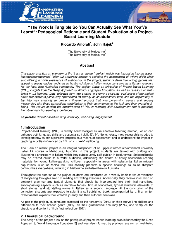 (PDF) "The Work Is Tangible So You Can Actually See What You'Ve Learnt": Pedagogical Rationale ...