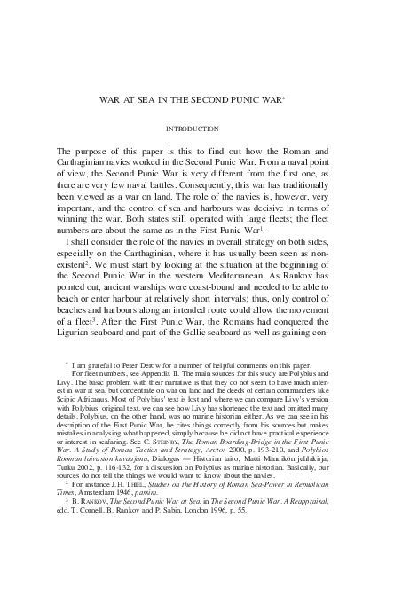 (PDF) War at Sea in the Second Punic War