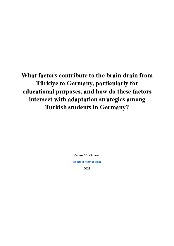 (DOC) What factors contribute to the brain drain from Türkiye to ...