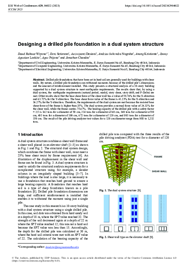 (PDF) Designing a drilled pile foundation in a dual system structure