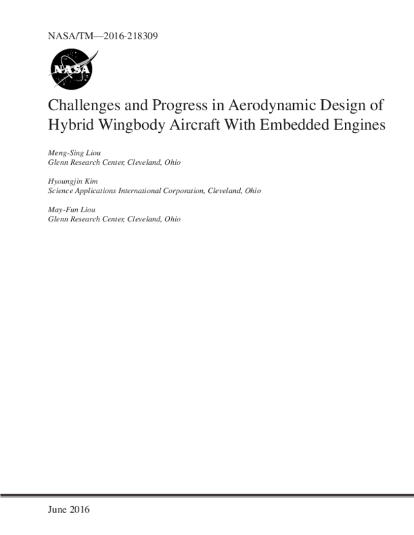(PDF) Challenges and Progress in Aerodynamic Design of Hybrid Wingbody ...