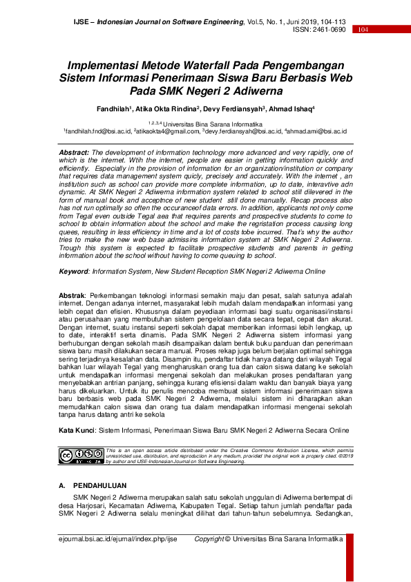 (PDF) Implementasi Metode Waterfall Pada Pengembangan Sistem Informasi ...