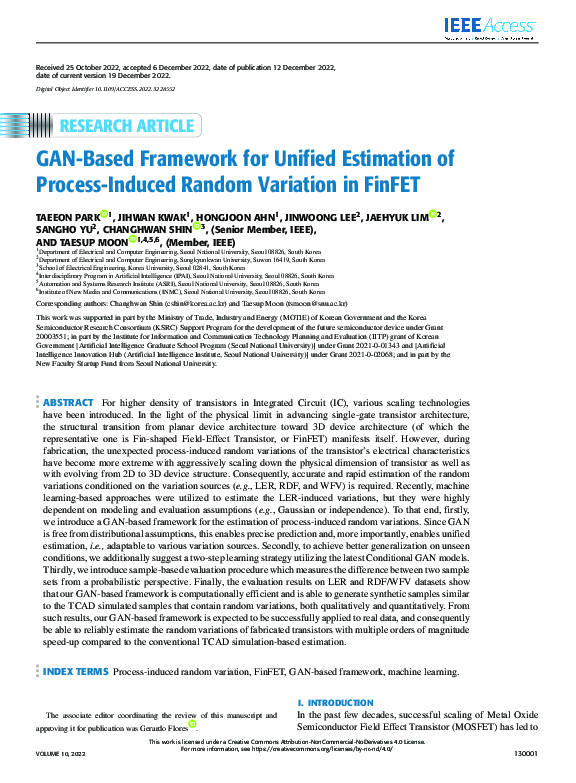 Gan Based Framework For Unified Estimation Of Process Induced Random Variation In Finfet