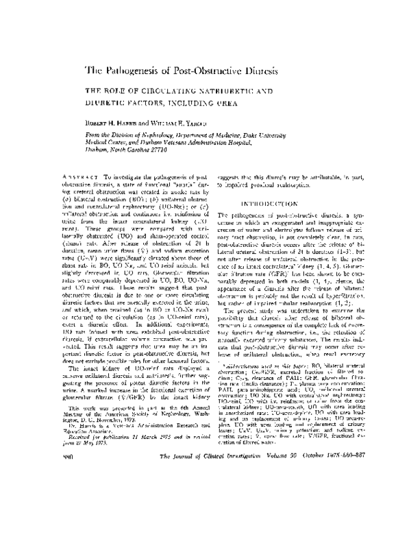 (PDF) The pathogenesis of post-obstructive diuresis. The role of ...